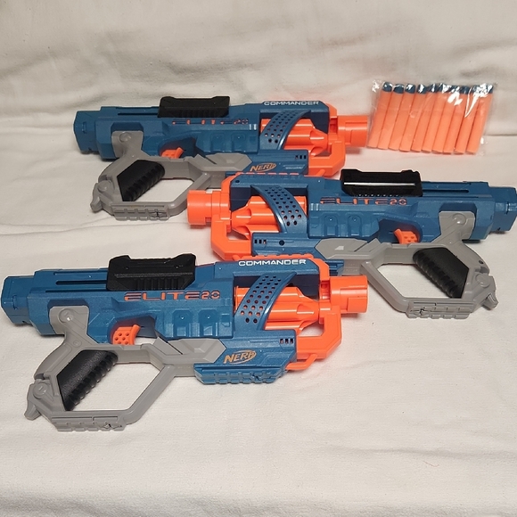 Nerf | Toys | Nerf Elite 2 Commander Blaster Set Blue Orange And Gray ...